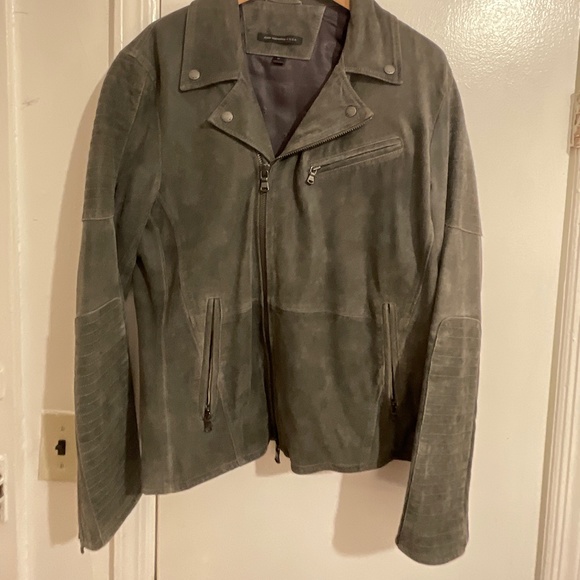 John Varvatos | Jackets & Coats | John Varvatos Gray Stone Suede Bomber ...